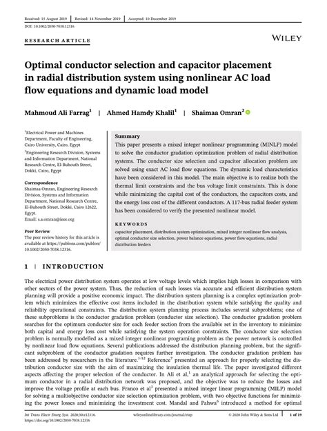optimal conductor selection and capacitor placement in radial distribution system using