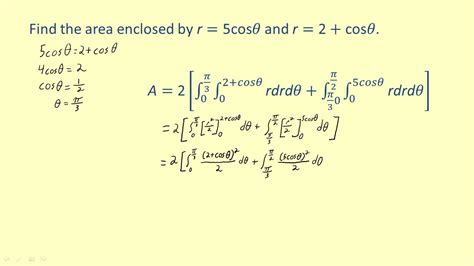 lo 137 use double integrals in polar coordinates to compute the area between polar curves ce
