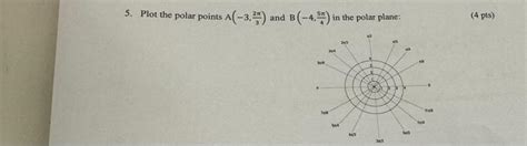 solved 5 plot the polar points a −3 32π and b −4 45π in