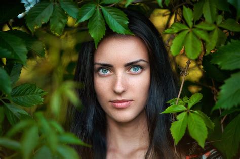 Face Sunlight Forest Women Model Portrait Nature Red Photography Dress Green Black