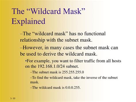 PPT Access Control Lists And W Ildcard Masks PowerPoint Presentation