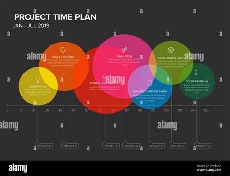 Vector Project Timeline Graph Gantt Progress Chart With Highlighted