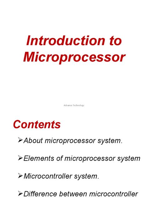introduction to microprocessor advance technology pdf central processing unit electronics