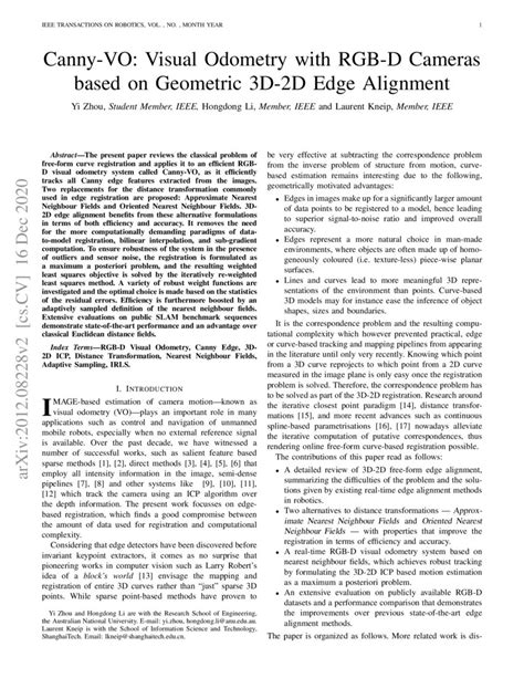 canny vo visual odometry with rgb d cameras based on geometric 3d 2d edge alignment deepai