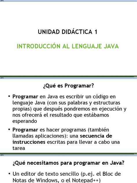 ud1 introduccion a java pdf estructura de datos de matriz java lenguaje de programación