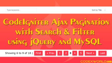 Ajax Pagination In CodeIgniter Framework CodexWorld