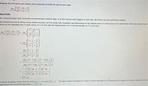 solved evaluate the limit below and indicate which