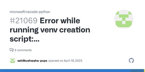 Error While Running Venv Creation Script Create Venv Pip Failed