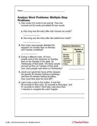 Solving Multi Step Word Problems Like A Boss Worksheets Library