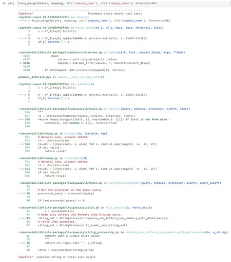 Python Jupyter Notebook Won T Run Fuzzy Matching Cell With Fuzzywuzzy