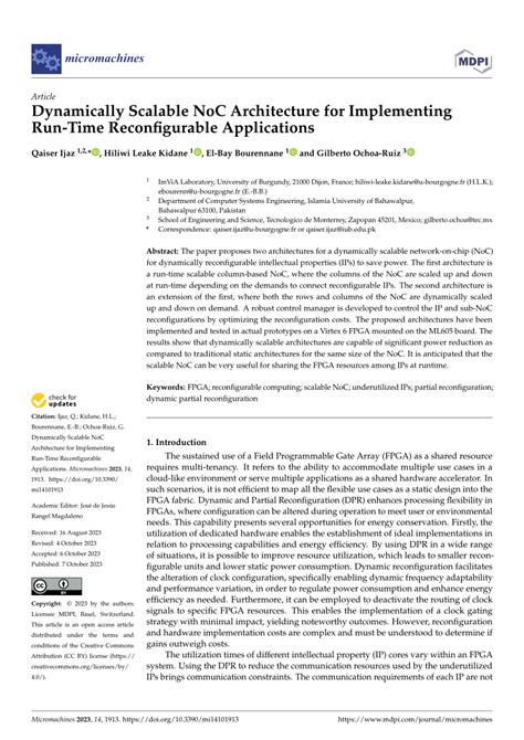 pdf dynamically scalable noc architecture for implementing run time reconfigurable applications