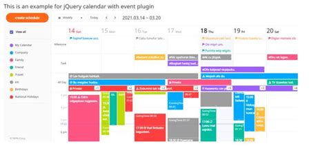 JQuery Calendar With Events Example Of JQuery Calendar With Event