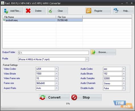 Fast RM FLV MP4 MKV AVI MPG WMV Converter İndir Ücretsiz İndir Tamindir