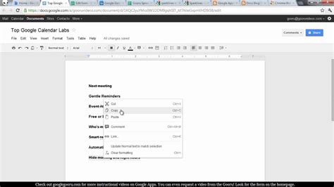 Copy And Paste With The Mouse In Google Docs YouTube