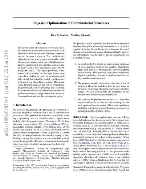 bayesian optimization of combinatorial structures deepai