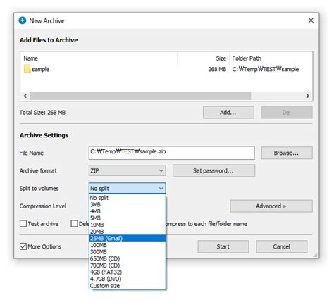Bandizip How To Split A Large File Into Smaller Files With Bandizip