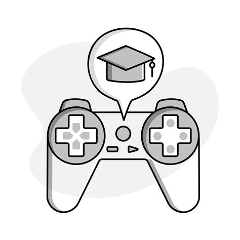 A Controller Icon With A Tool Tip With Graduation Hat To Represent Game