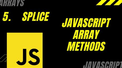 javascript array methods splice youtube
