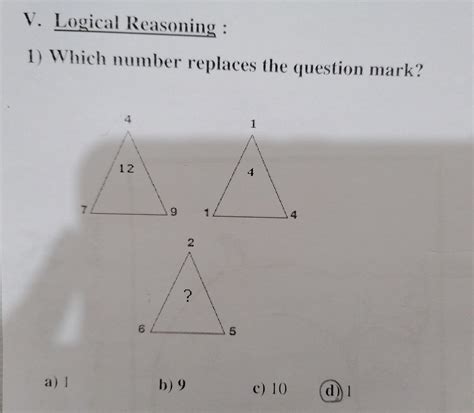 Which Number Replaces The Question Mark Brainly