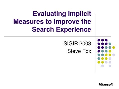 ppt evaluating implicit measures to improve the search experience powerpoint presentation id