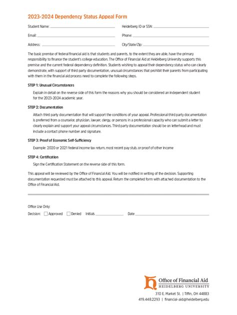 fillable online dependency status appeal request form 2023 2024 fax email print pdffiller