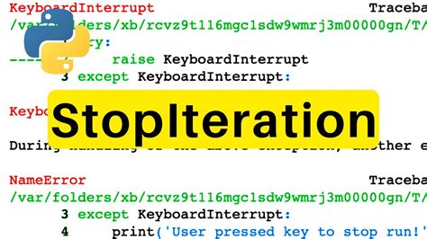 StopIteration Python Tutorial YouTube