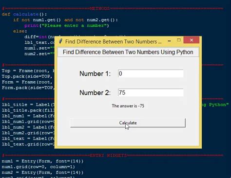 Find Difference Between Two Numbers Using Python SourceCodester