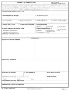Dd Form Request For Nomenclature Dd Forms