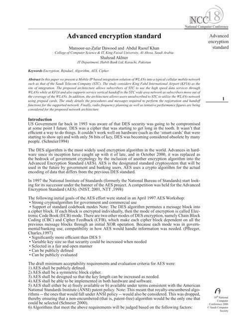 pdf advanced encryption standard