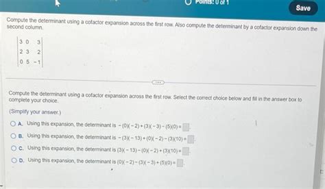 compute the determinant using a colactor expansion