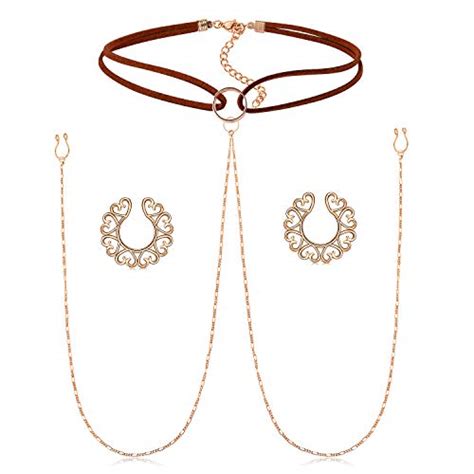 QWALIT Nipple Ring Stainless Steel Non Piercing Nipple Rings