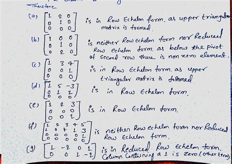 [solved] determine whether the matrix is in row echelon form reduced row course hero