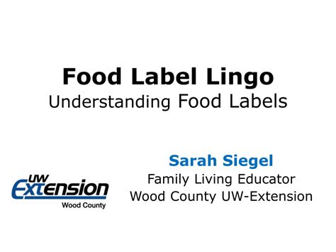 PPT Food Label Lingo Understanding Food Labels PowerPoint