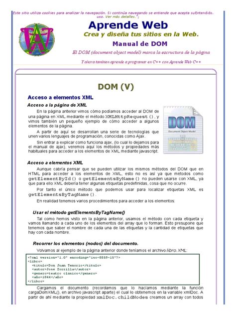 acceso a elementos xml del dom pdf ajax programación modelo de objeto de documento