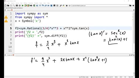 derivatives using python sympy youtube