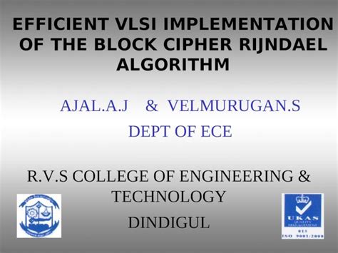 ppt efficient vlsi implementation of the block cipher rijndael algorithm pdfslide