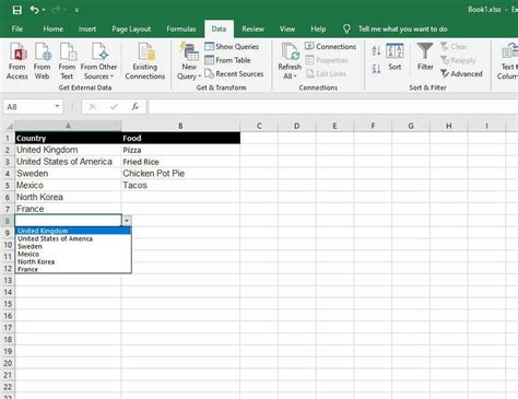 Adding Drop Down List In Excel