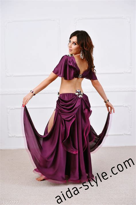Professional Purple Belly Dance Costume Aida Style