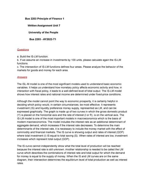 Bus Assignments Unit Easy To Read Bus Principle Of