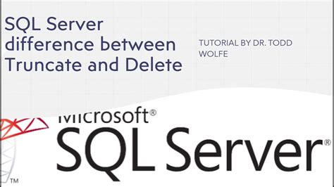 SQL Server Tutorial What Is The Difference Between Delete And Truncate