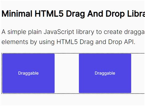 minimal html5 drag and drop javascript library dragndrop js css script