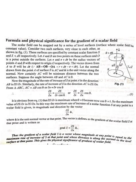 formula physical significance for the gradient of a scalar field pdf gradient divergence