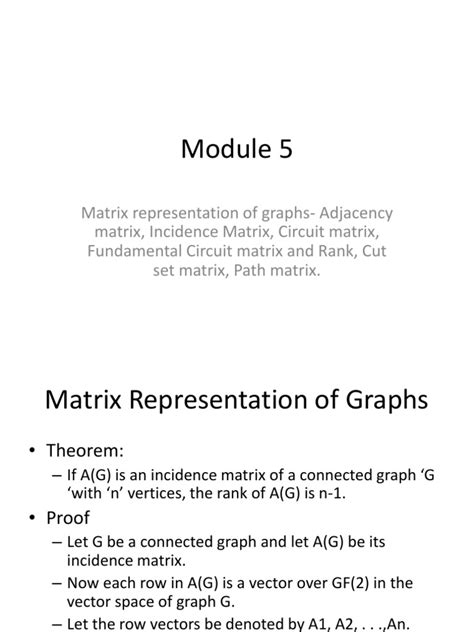 module 5 pdf matrix mathematics vertex graph theory