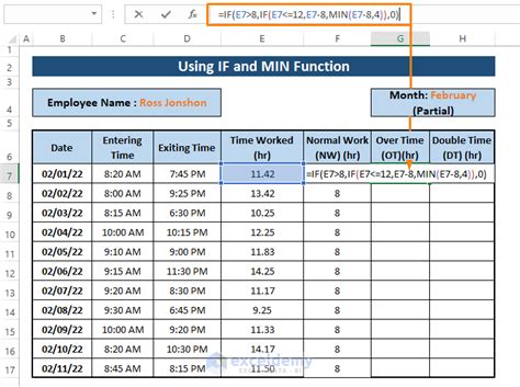 How To Use An Excel Formula To Calculate Overtime And Double Time 3