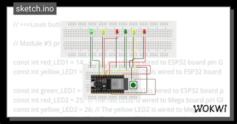 T Light With Pushbutton Wokwi ESP32 STM32 Arduino Simulator