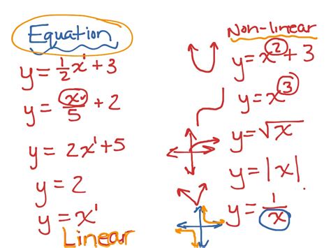 linear vs non linear functions math algebra functions showme