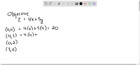 solved find the minimum and maximum values of the objective function and where they occur
