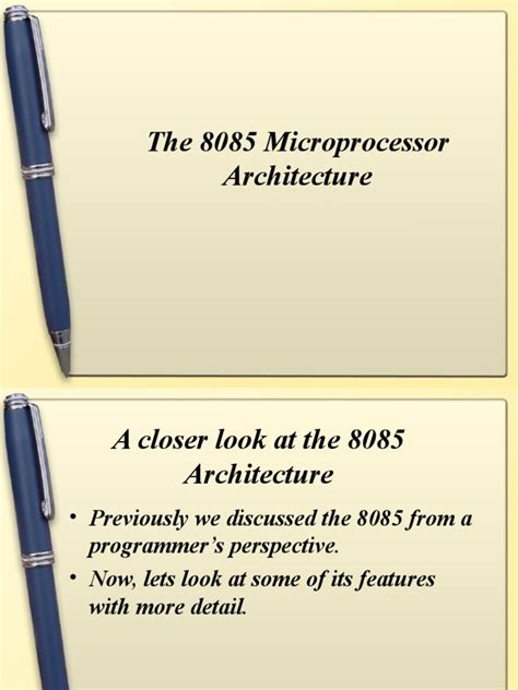 the 8085 microprocessor architecture pdf central processing unit input output