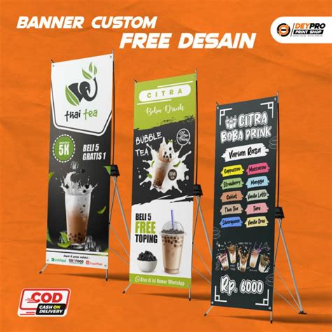 Jual Stand Banner X Banner Y Banner Banner Minuman Boba Drink