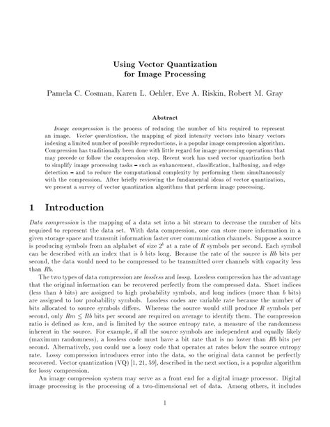 pdf using vector quantization for image processing